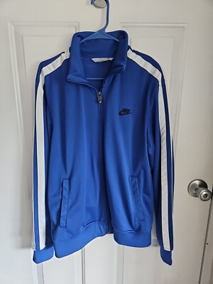 Nike Mens Full Zip Jacket Blue White Black Size Large | eBay