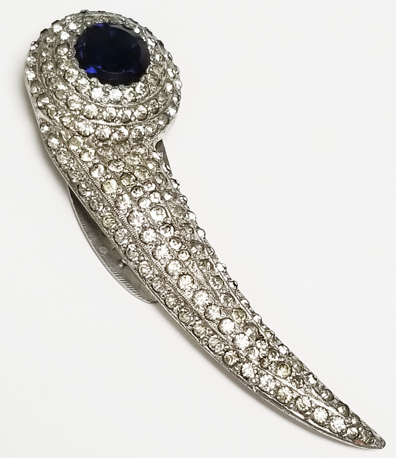 Antique 20's DECO F.N.CO Fishel Nessler Open Back Sapphire Blue Paste ...