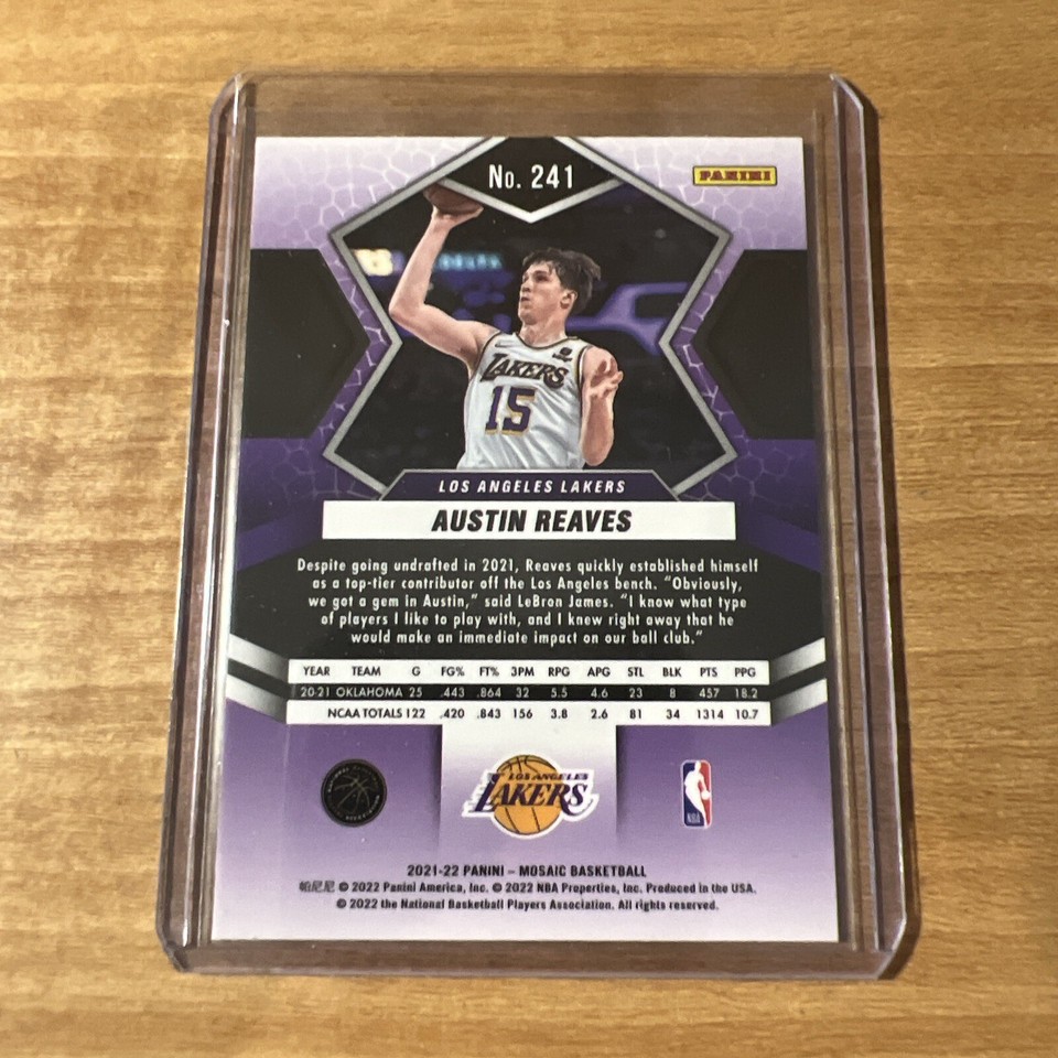 Austin Reaves 2021-22 Panini Mosaic Rookie Card RC #241 Los Angeles ...