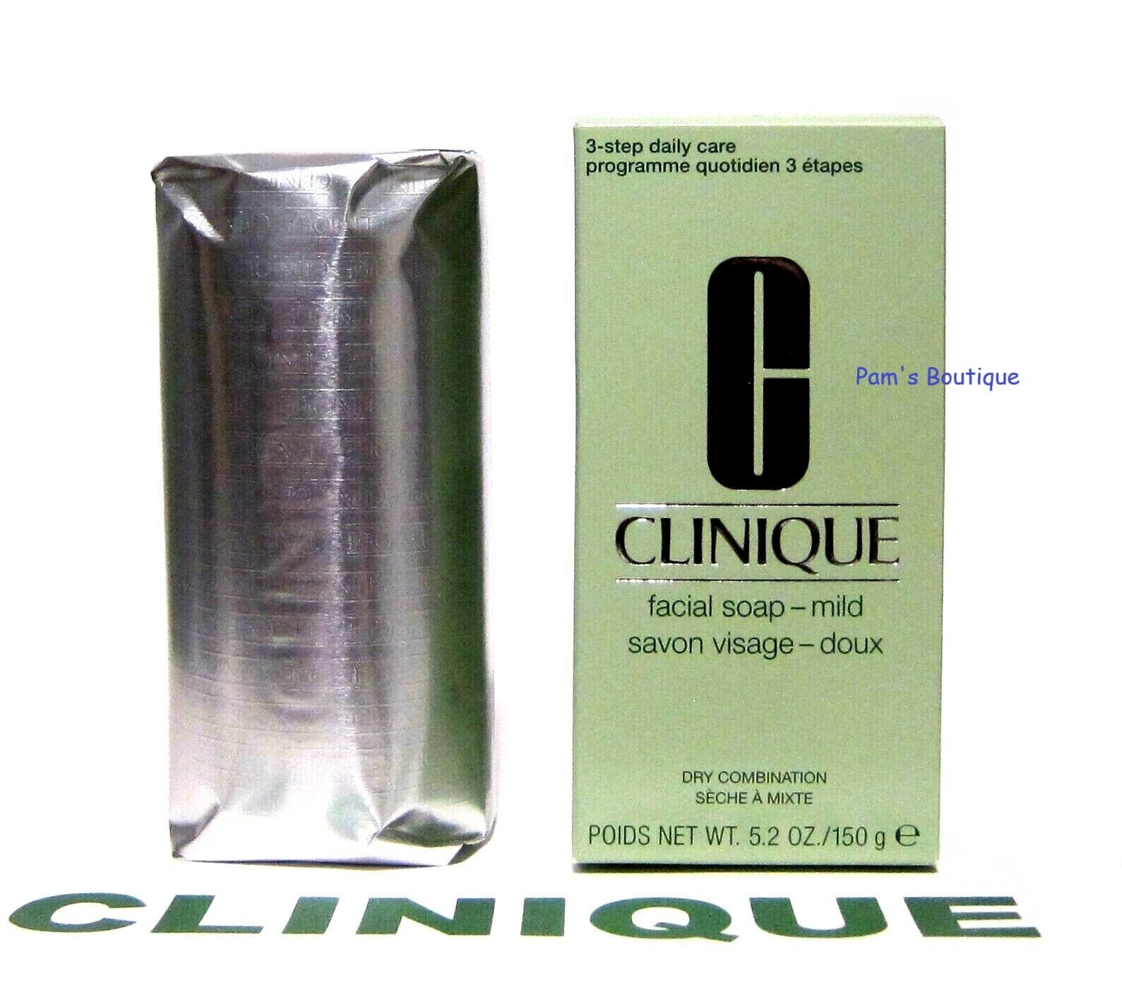 CLINIQUE Facial Soap BAR Mild for "Dry Combination" Skin (5.2oz/150gm ...