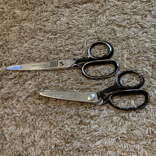 2 Vintage Clauss 3218 - 8" Professional Scissors & Pinking Shears No 4 ...