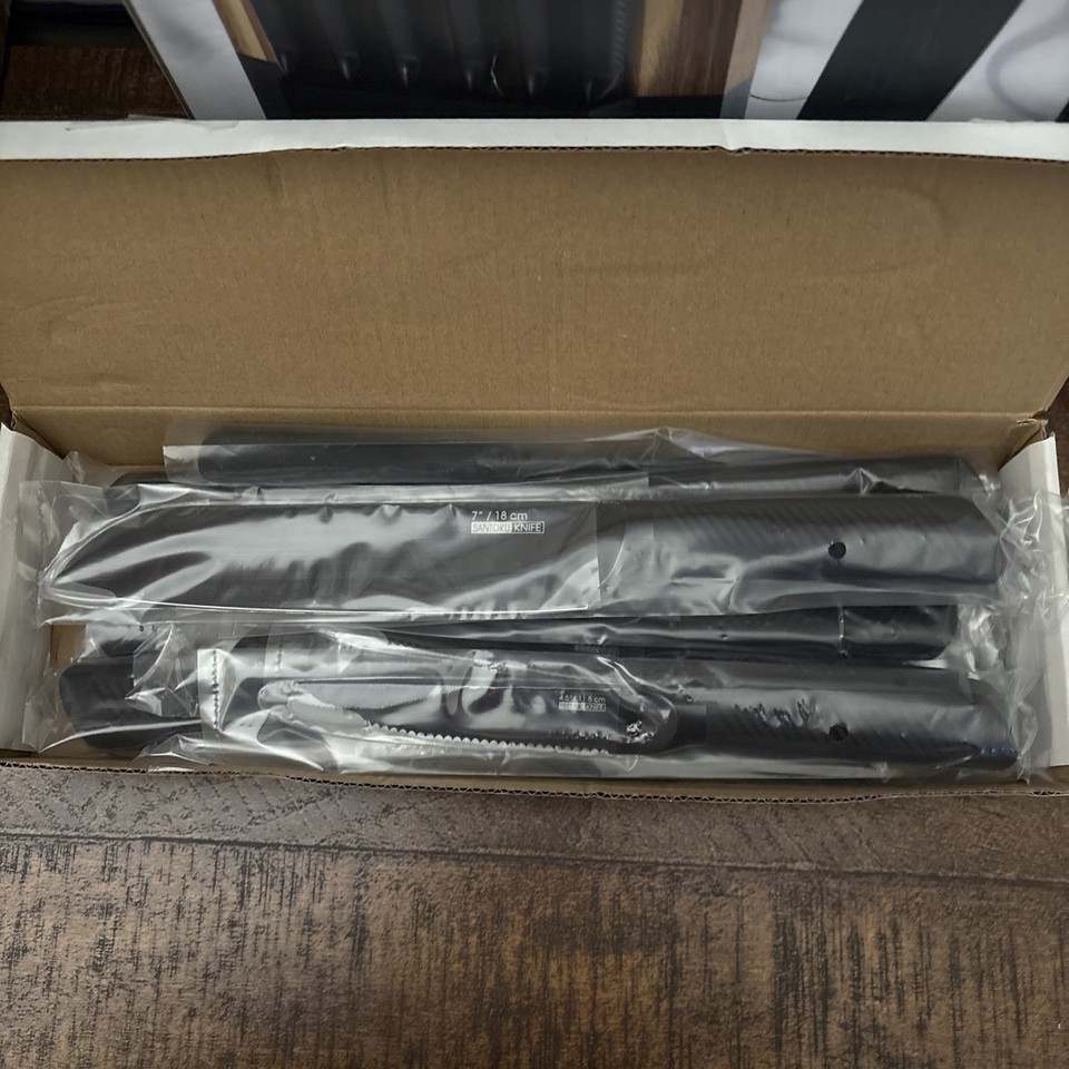 Knife Set, 15-Piece Kitchen Knife Set with Block Wooden German ...