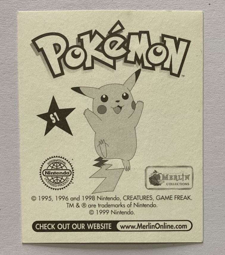 Pikachu Sticker MINT 1999 MERLIN POKEMON S1 PIKACHU-PRISM | eBay Australia