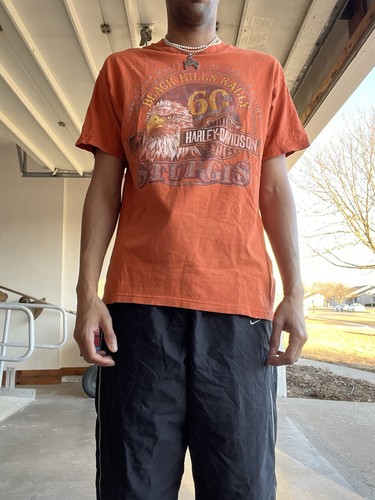 Vintage Harley Davidson Black Hills Rally Sturgis Orange T-shirt Size ...