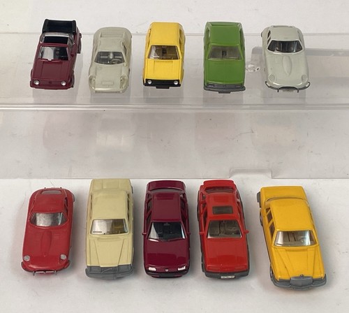 Wiking Germany HO 1:87 Vehicle Lot Mercedes Benz VW Jaguar Volvo (10 ...