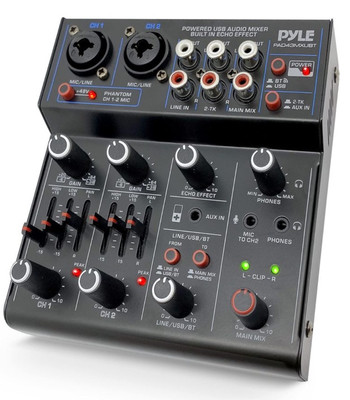 Pyle Professional Wireless DJ Audio Mixer - 4 Channel Bluetooth ...