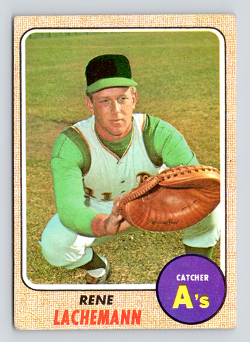 1968 Topps Card, #422 Rene Lachemann, Oakland Athletics, see Video | eBay