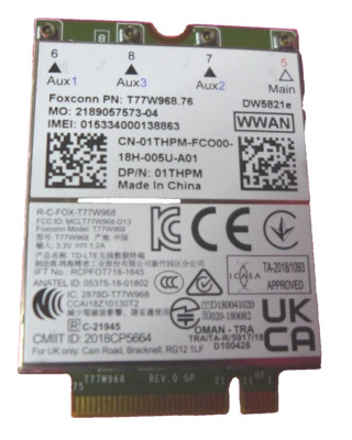Dell Latitude 5420 5424 7424 Snapdragon X20 LTE Wireless Card A01 ...