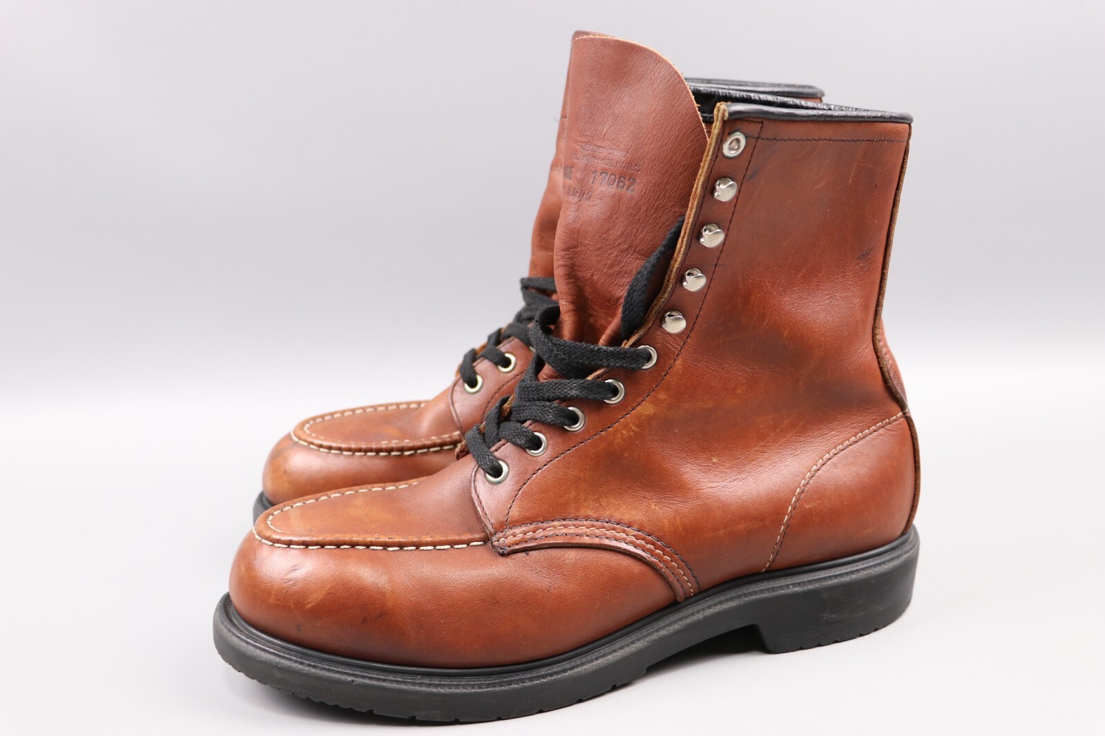 RED WING ANSI Z41 PT 83 VTG Steel USA Men's Brown Lace Up Boots Sz 43.5 ...