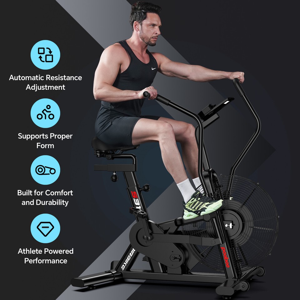 Fan Bike Exercise Bike Stationary Bike Indoor Fitness Bike Cycling Bike ...
