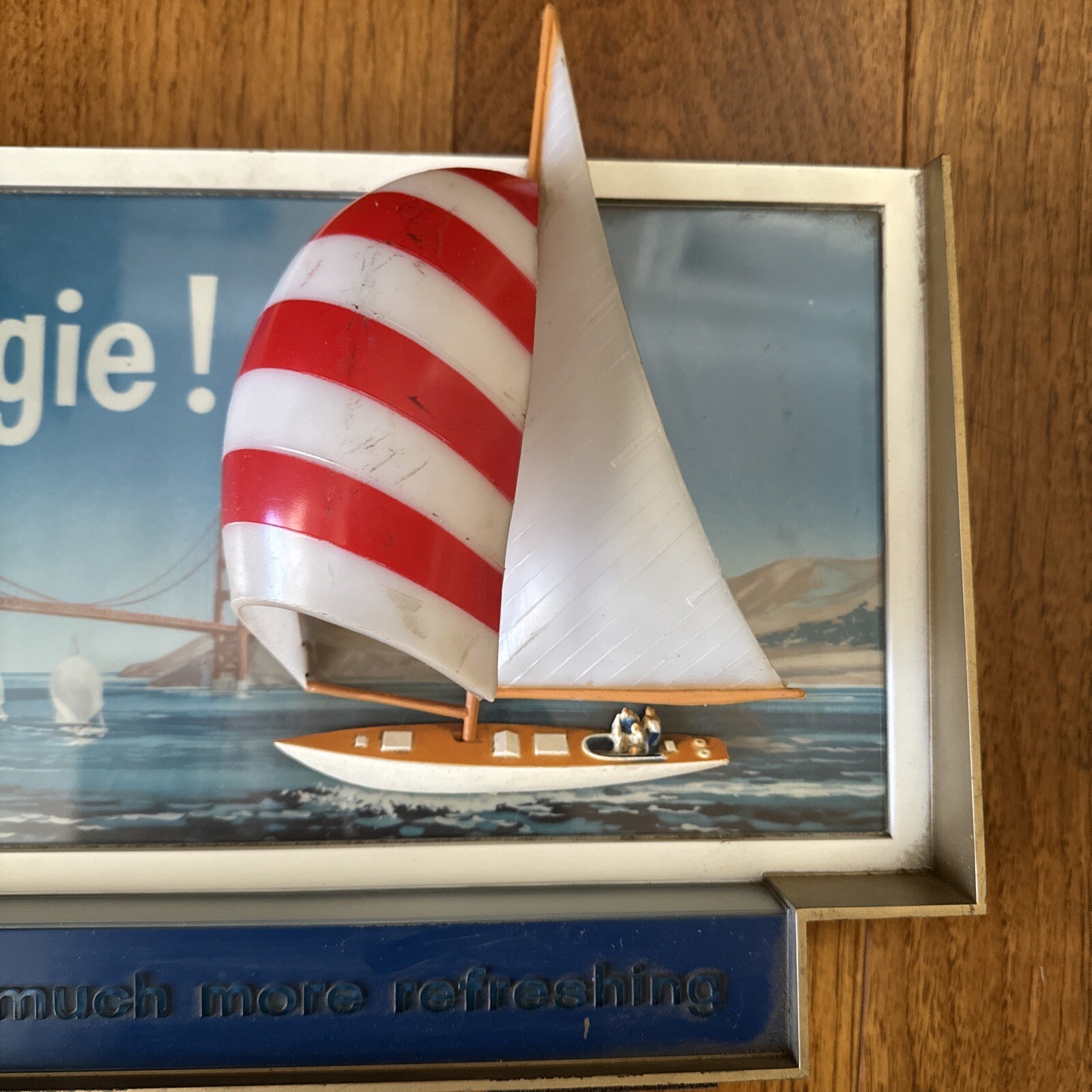 Vintage BURGIE BEER Sign San Francisco Golden Gate Bridge Sailboat ...