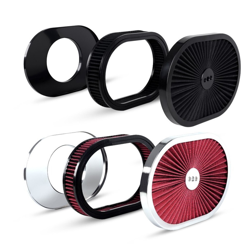 12" Oval Super Flow Thru Top Air Cleaner Filter Washable for 5-1/8 ...