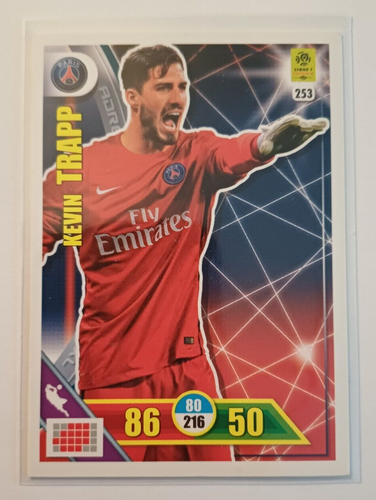 Carte Card Carta n°253 Kevin TRAPP Paris PSG PANINI ADRENALYN 2017 2018 ...