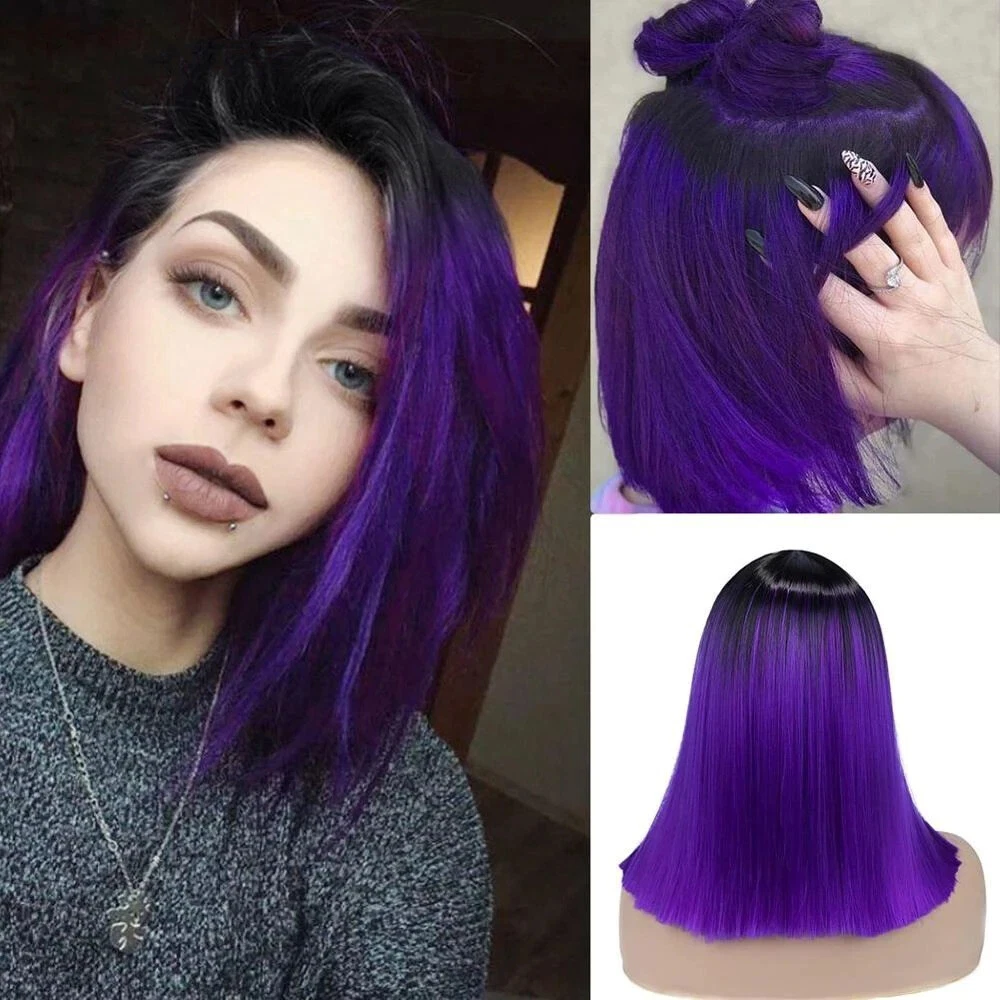 Short Purple Ombre Hair