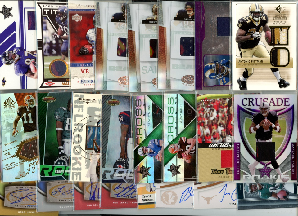 Football AUTO Autograph & Jersey Relic 154 Card Lot (DE) | eBay