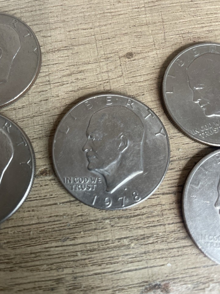 Eisenhower $1 Dollar Coins Assorted Dates Circulated Lot of 15 1971 ...