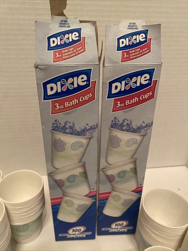 Dixie 3 oz Paper Bath Cups Shells Design Disposable Cups OPEN BOX 152 ...