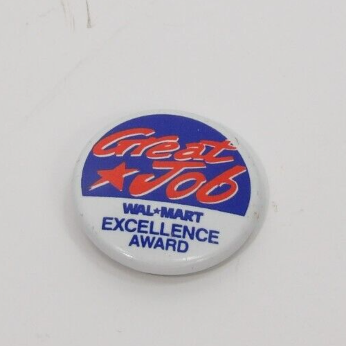 Great Job Walmart Excellence Employee Award Pin Button | eBay