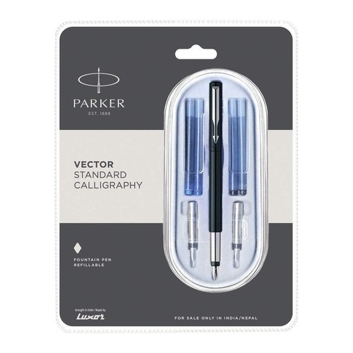 Stylo plume Parker Vector Standard Calligraphy CT + 2 cartouches d ...