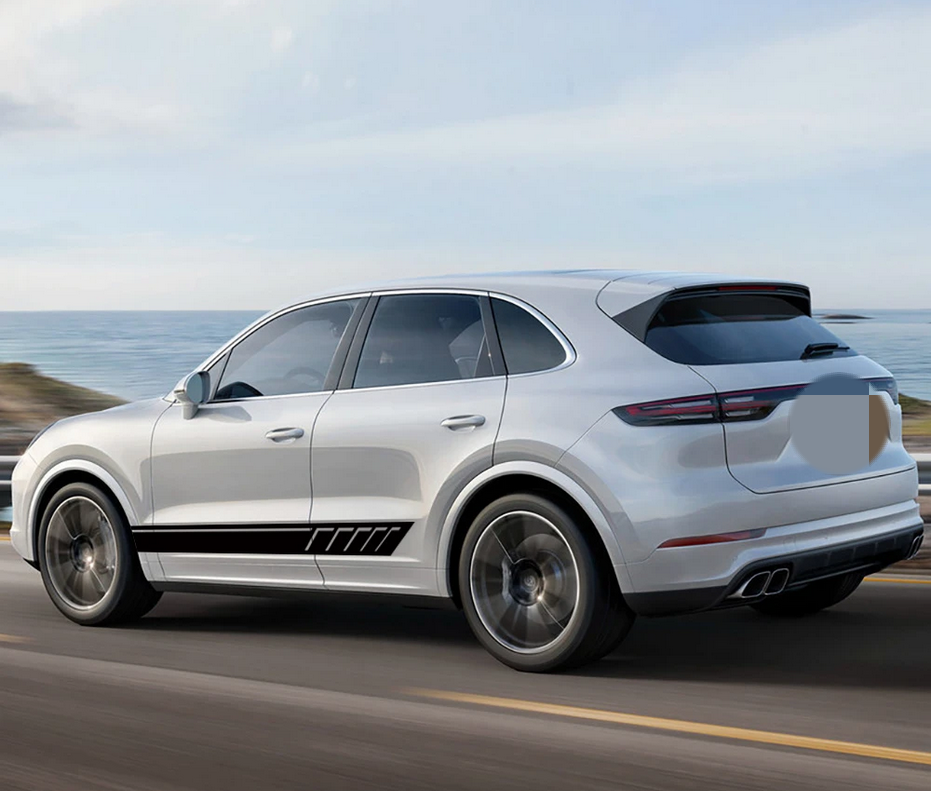 2 PCS Graphic Vinyl Side Stripe Car Sticker For Porsche Cayenne Auto ...
