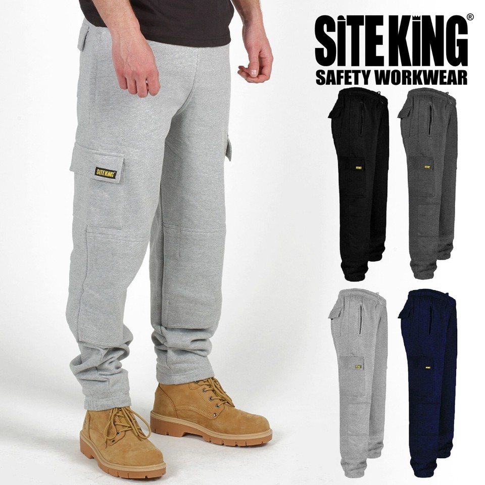 SITE KING Mens Work Tracksuit Jogging Bottoms Trousers & Knee Pad ...