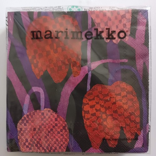 Marimekko Paper Napkins GERDA red 20count 25cm Cocktail Beverage Boston ...
