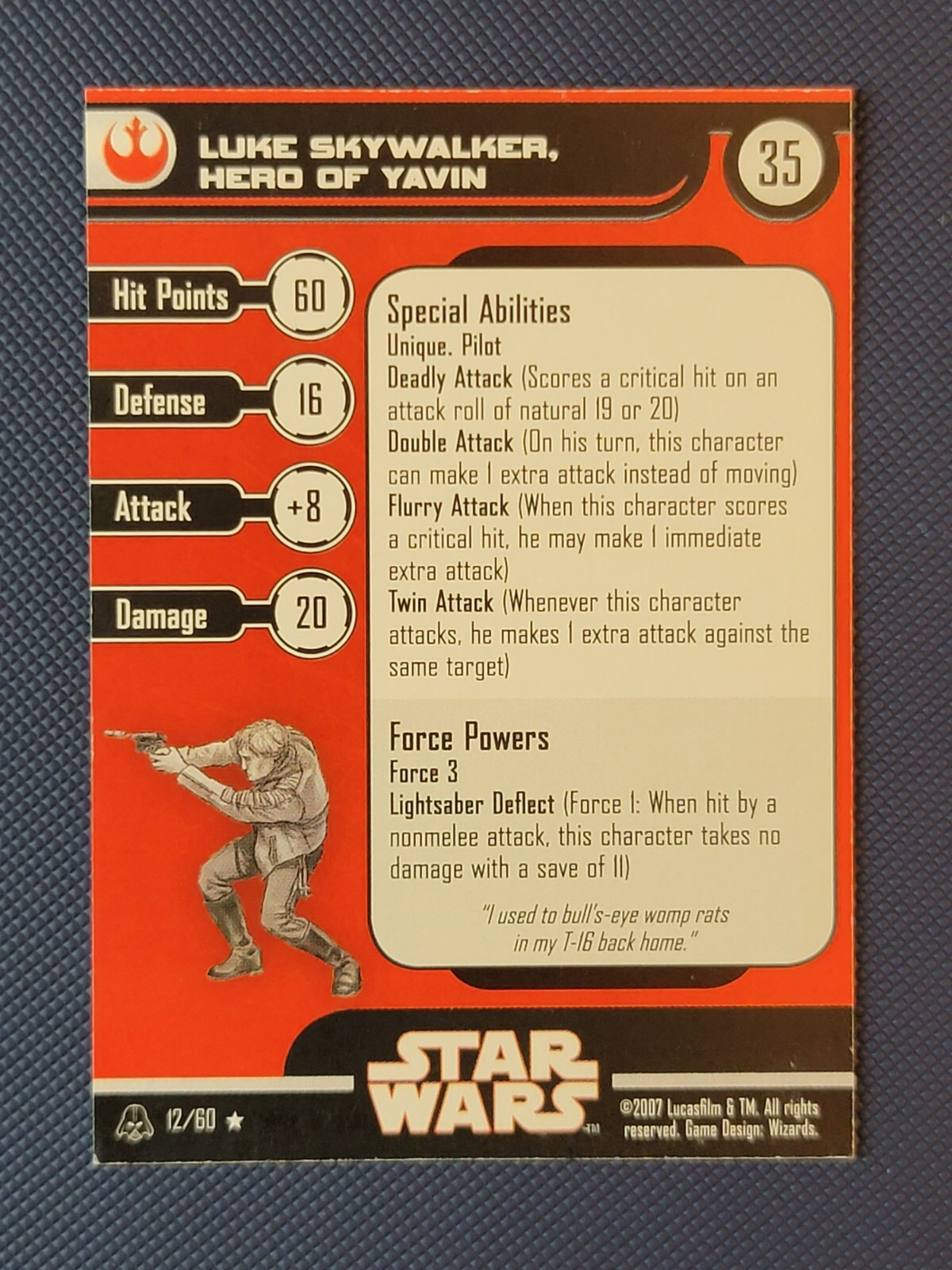 Star Wars Miniatures - A&E - Luke Skywalker, Hero of Yavin - Card Only ...