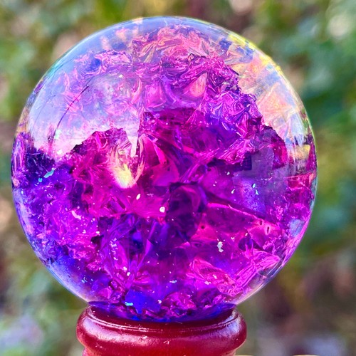 155G Natural Titanium Rainbow Quartz sphere Crystal ball Healing | eBay