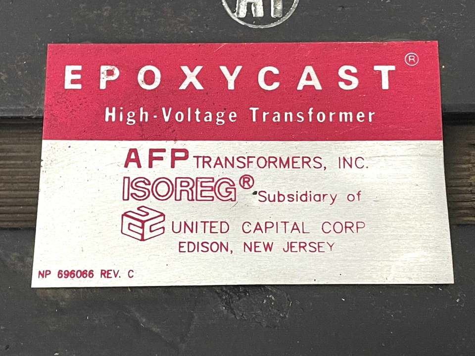 AFP TRANSFORMERS INC. EPOXYCAST HIGH-VOLTAGE TRANSFORMER 410623 259L-1 ...