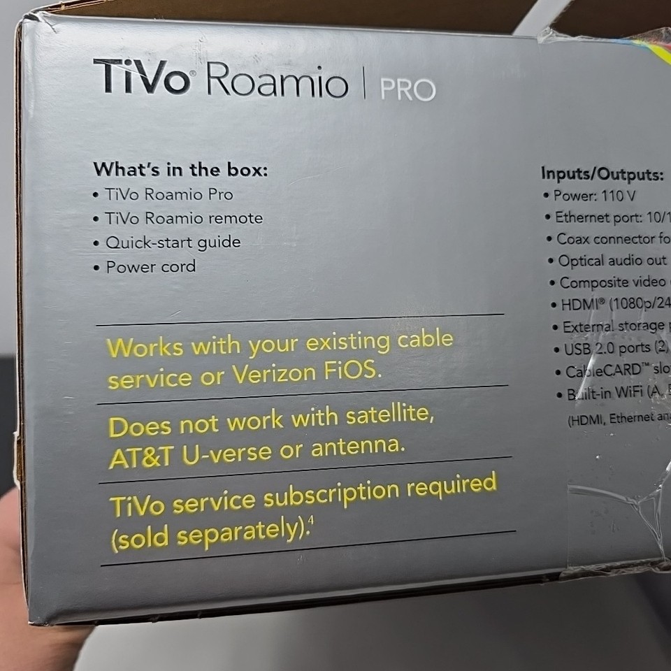 TIVO ROAMIO PRO 3TB HD DVR LIFETIME SUBSCRIPTION TCD840300 +Bluetooth ...