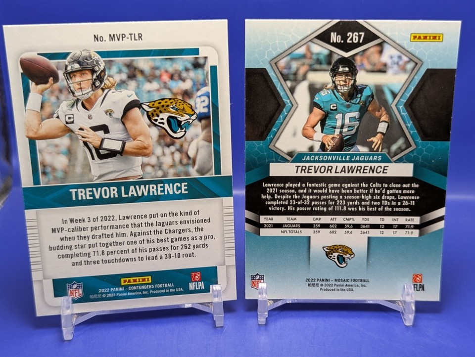 Trevor Lawrence 2 Card 2022 Panini Contenders MVP + Mosaic National ...