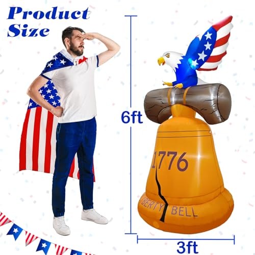 6FT 4th of July Inflatable Liberty Bell, Patriotic Independence Day | eBay