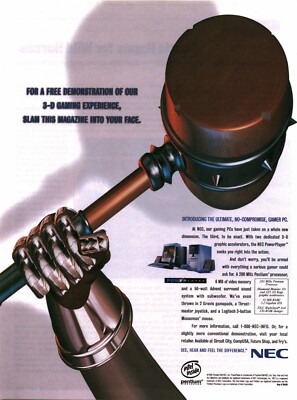 1996 VINTAGE PRINT AD - NEC GAMING PC AD - 3-D GAMING EXPERIENCE... NEC ...