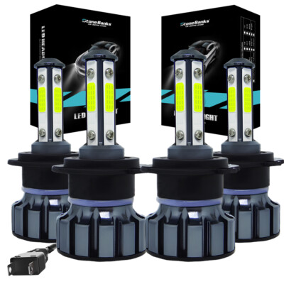 H7 H7 LED Headlight KIT Combo Bulbs High Low Beam Super Bright White ...