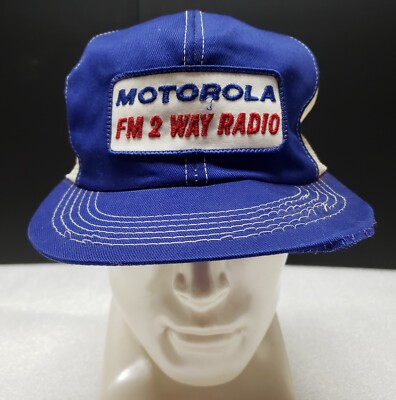 Vtg K-Brand Motorola Hat Cap Snapback USA 2 Way Radio Patch Walkie ...