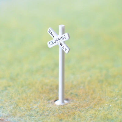 2 x HO scale railroad crossing warning sign CROSSBUCKS multi tracks ...