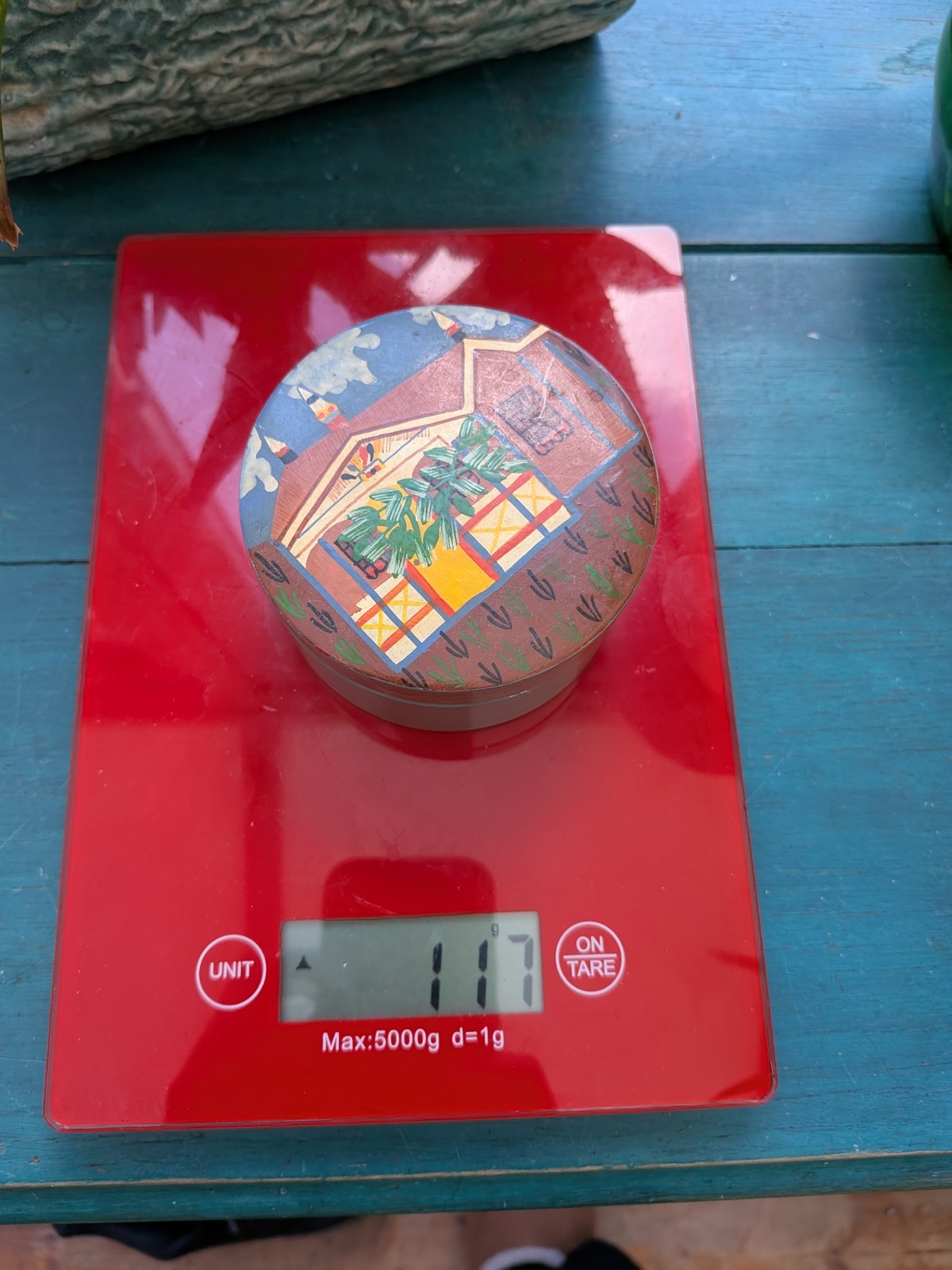 Vintage Japanese 9cm x 5cm Wooden Trinket Box With A hand Painted Top ...