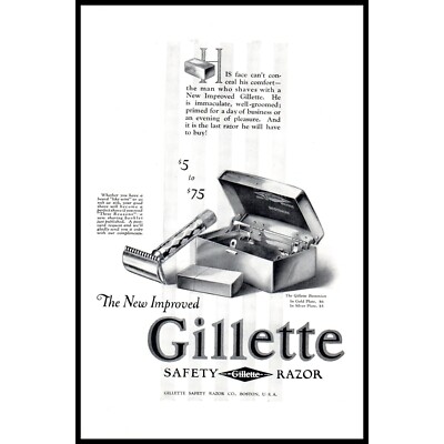 1924 Gillette Bostonian Safety Razor Vintage Print Ad Mens Grooming ...