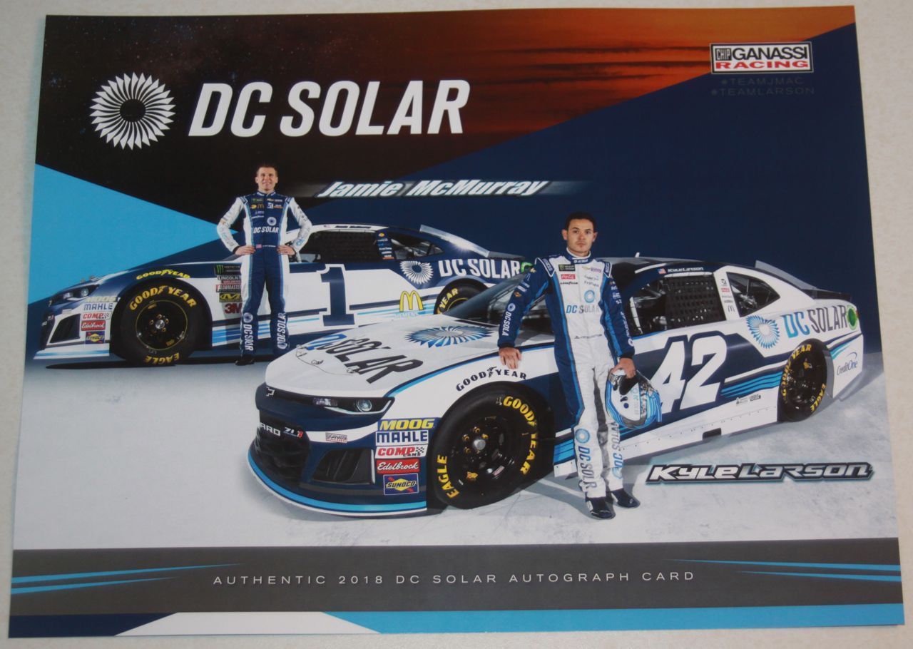 2018 Kyle Larson + Jamie McMurray DC Solar 1st Version Camaro NASCAR ...