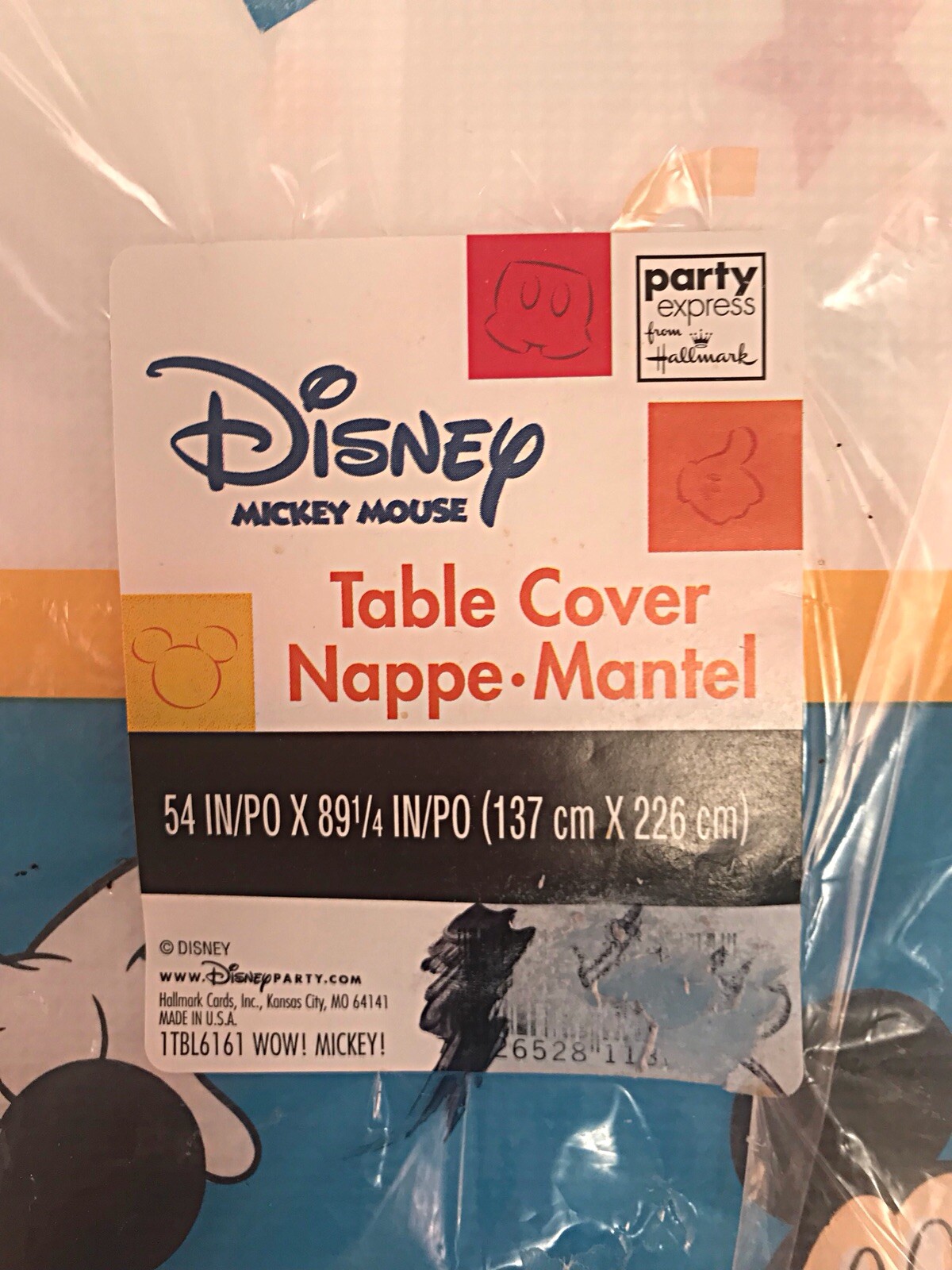 Vintage Disney Mickey Mouse Party Paper Nape Table Cover Birthday 54” X ...