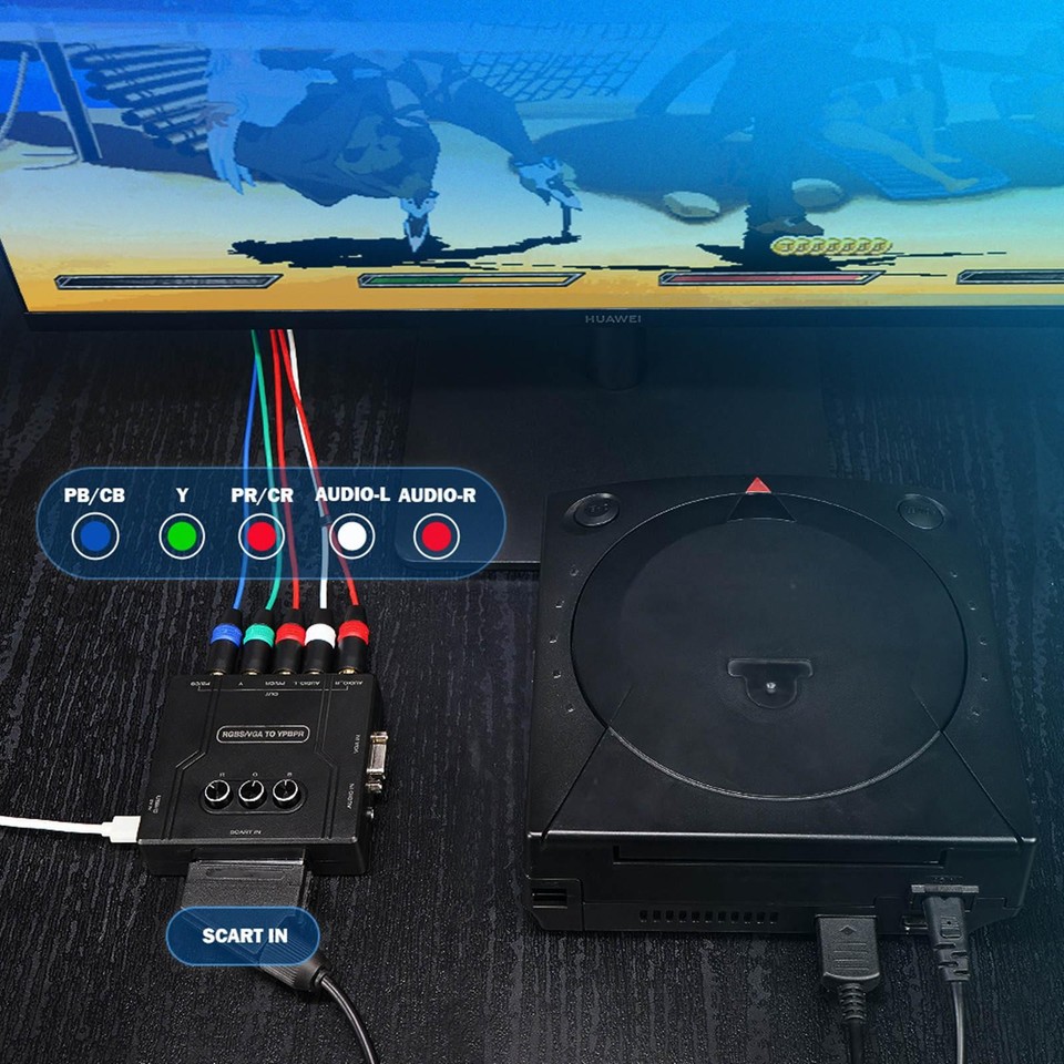 RGBS VGA to YPBPR Component Converter SCART to YPBPR for N64 PS1 PS2 ...