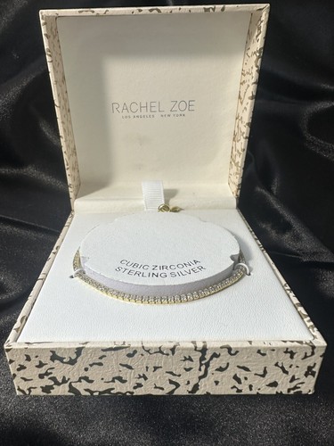 Rachel Zoe Sterling Silver Cubic Adjustable Tennis Bracelet New Boxed | eBay