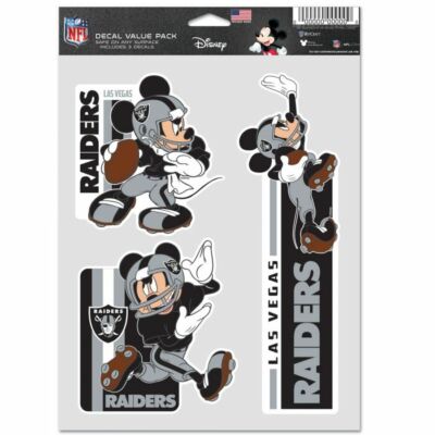 LAS VEGAS RAIDERS MICKEY MOUSE 3 PIECE MULTI-USE DECALS DISNEY NFL ...