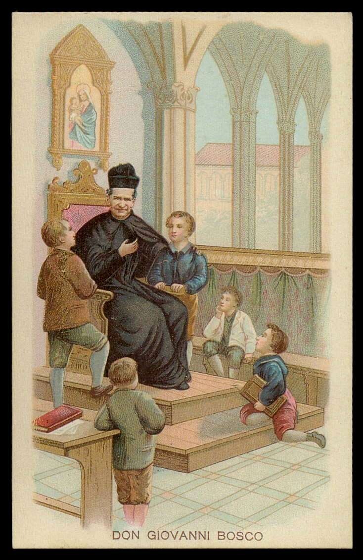 ST JOHN BOSCO & CHILDREN, MARY HELP OF CHRISTIANS Vtg 1950's/60's HOLY ...