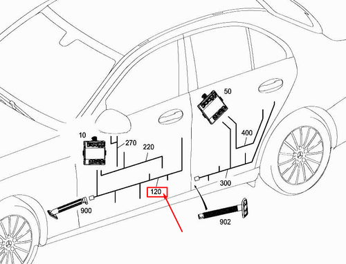 NEW MERCEDES-BENZ GLC X253 FRONT RIGHT DOOR WIRING HARNESS A2055402902 ...