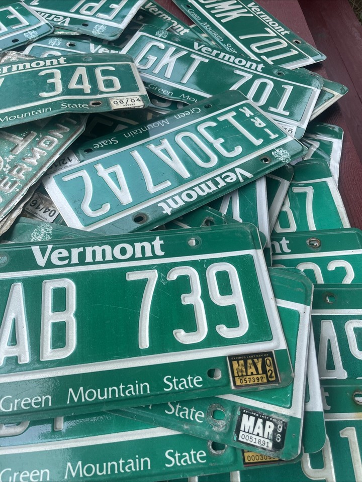 Lot Of 50 Vermont License Plates Varies Number An Letters | eBay