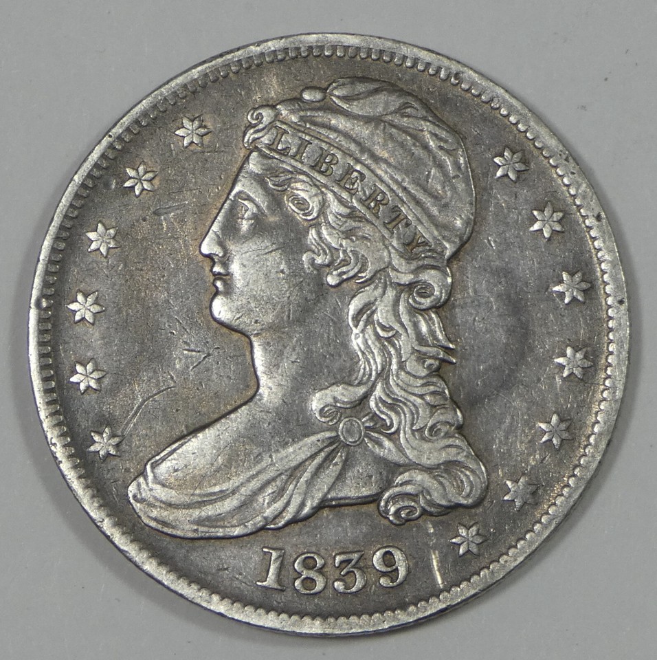 1839 Capped Bust/Reeded Edge Half Dollar EXTRA FINE Silver 50c | eBay