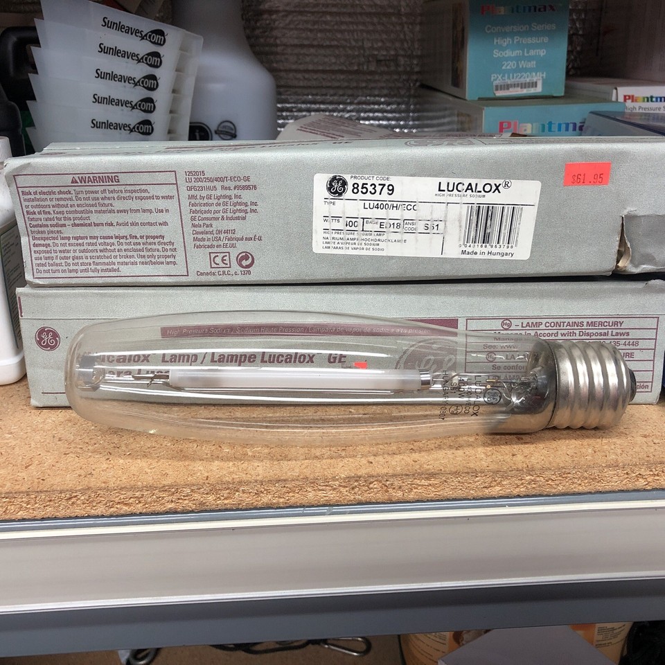 GE Lucalox PSL High Pressure Sodium (HPS) Lamp, 400W 2 PACK TWO LAMPS ...