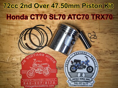 Piston - 72 cc 2nd Over 47.50 mm Kit - Honda CT70 SL70 XL70 CL70 ATC70 ...