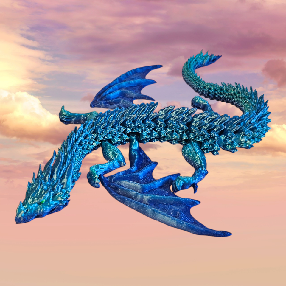 3D Printed Articulating Winged Dragon Fidget. Landscaping Decor. Home ...